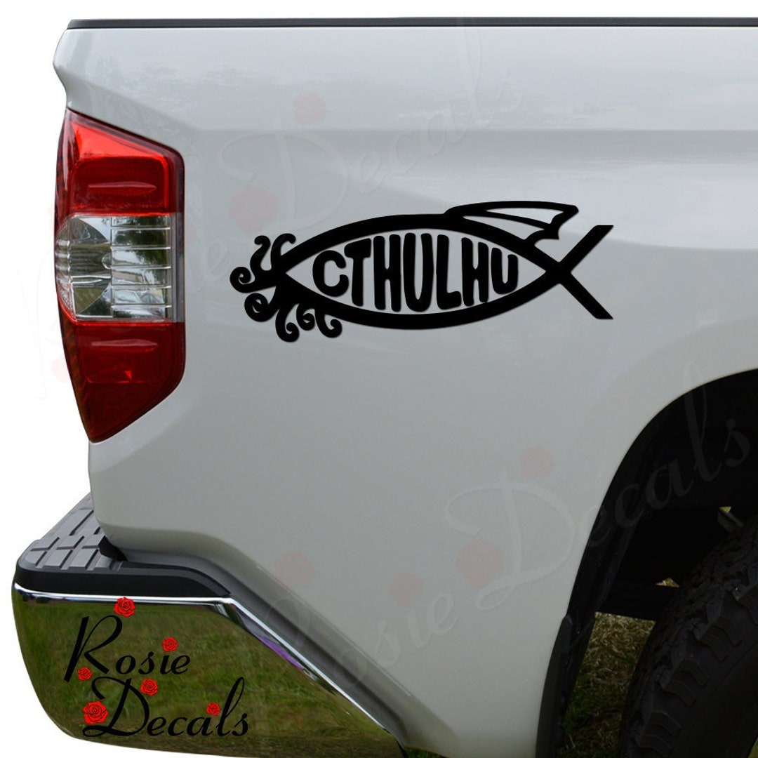Cthulhu Monster Evolution Fish Die Cut Vinyl Decal Sticker for Car ...