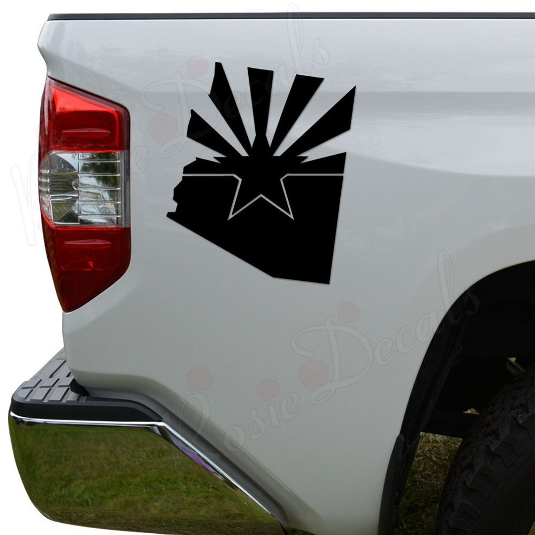 Arizona State Star Map Die Cut Vinyl Decal Sticker for Car Truck ...