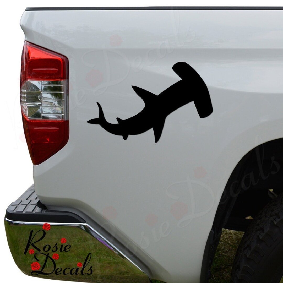 Hammerhead Shark Fish Swimming Ocean Predator Die Cut Vinyl Decal ...