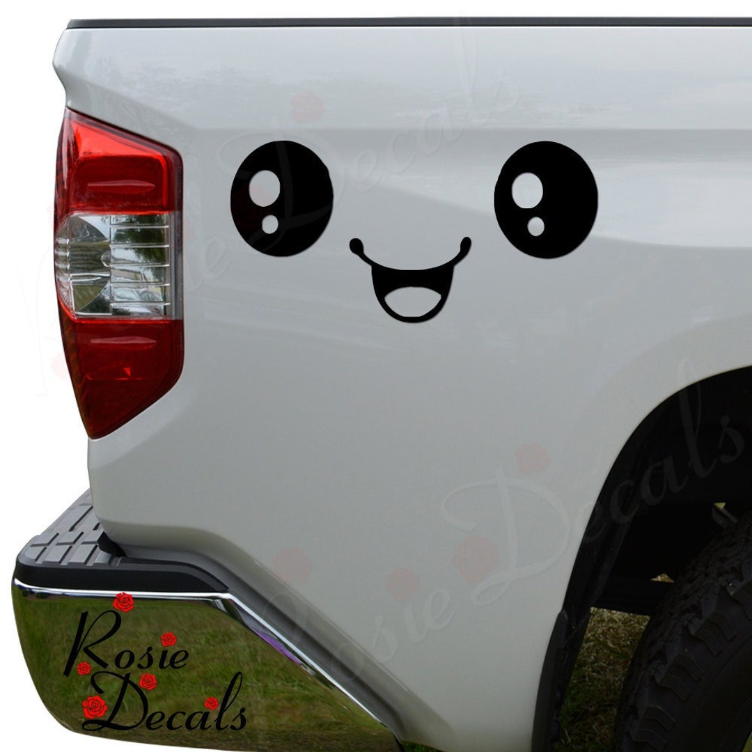 Cute Face Happy Smiley Smile Big Eyes Cheeky Die Cut Vinyl Decal ...