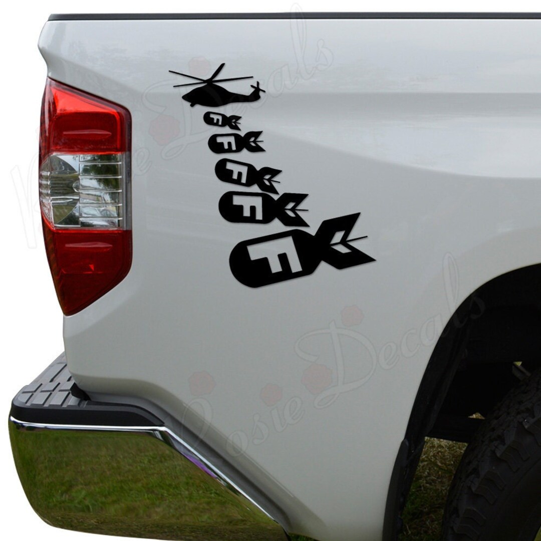 Helicopter Dropping F Bomb Die Cut Vinyl Decal Sticker for Car Truck ...