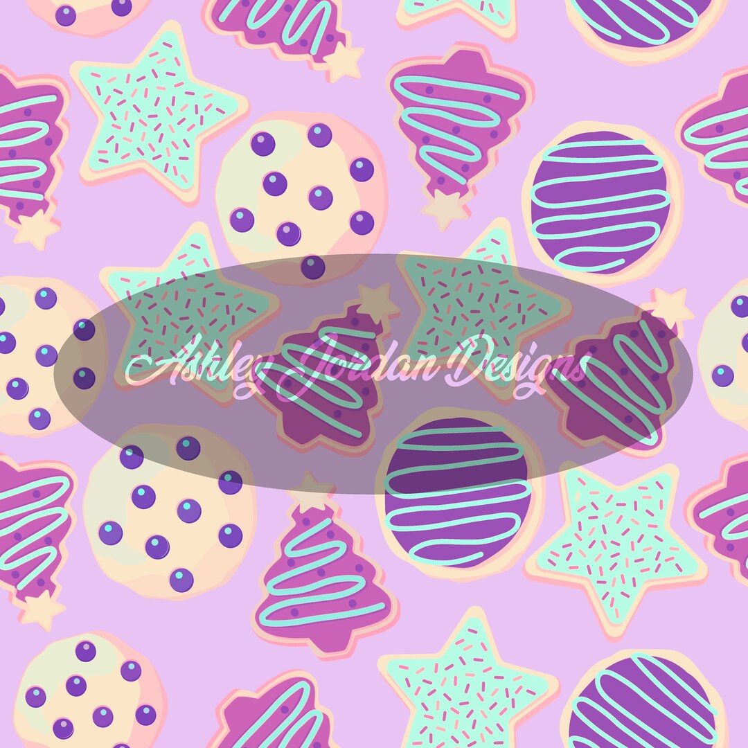 Neon Christmas Cookies Seamless Graphic Seamless File - Etsy
