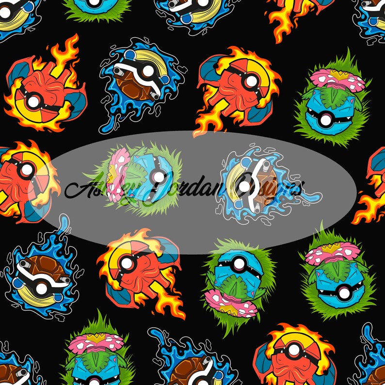 Pokémon Pokeball Seamless Graphic Seamless Pattern File - Etsy