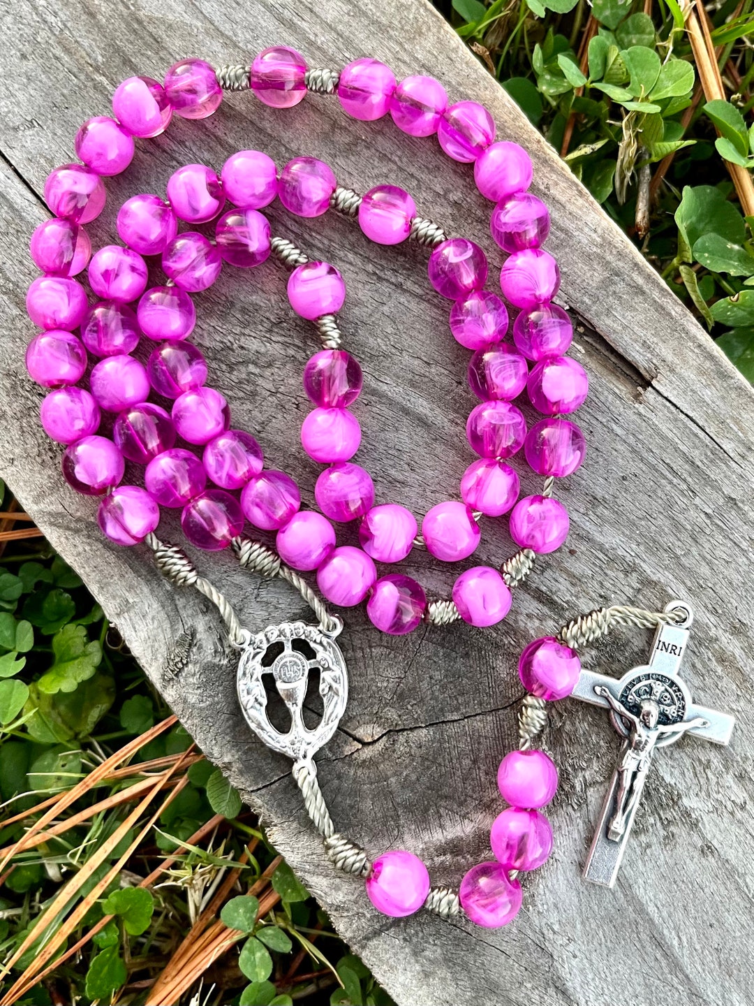 Children’s Rosaey, Pink Corded Catholic Rosary, Dirable, Handmade ...