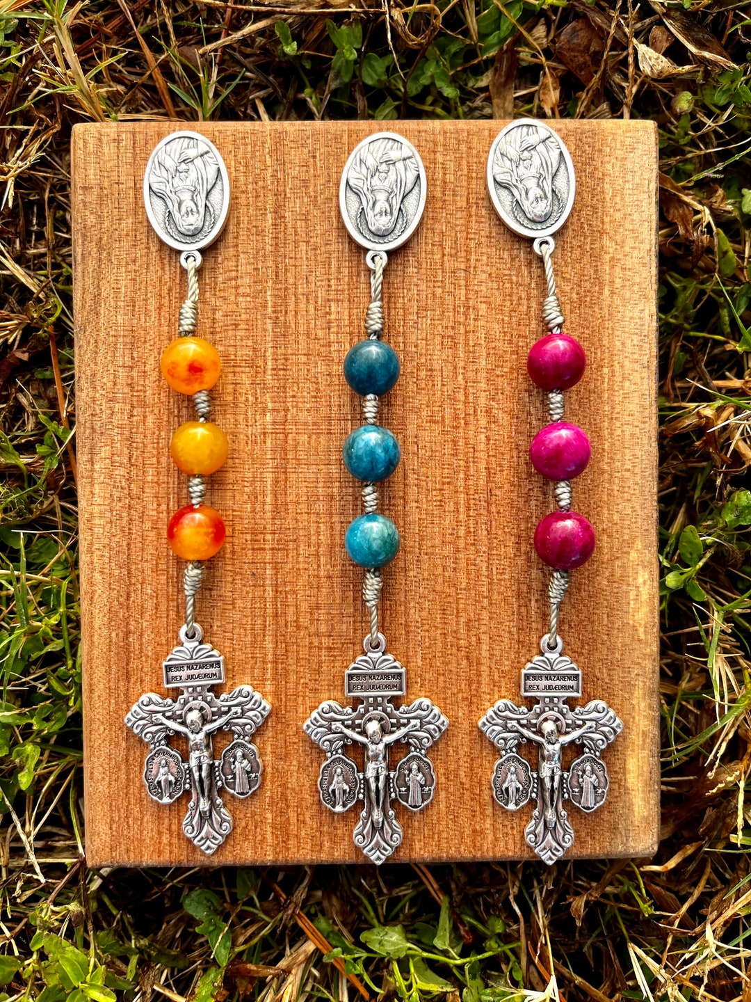 Three Hail Mary Catholic Corded Chaplet, Handmade, Immaculate and ...