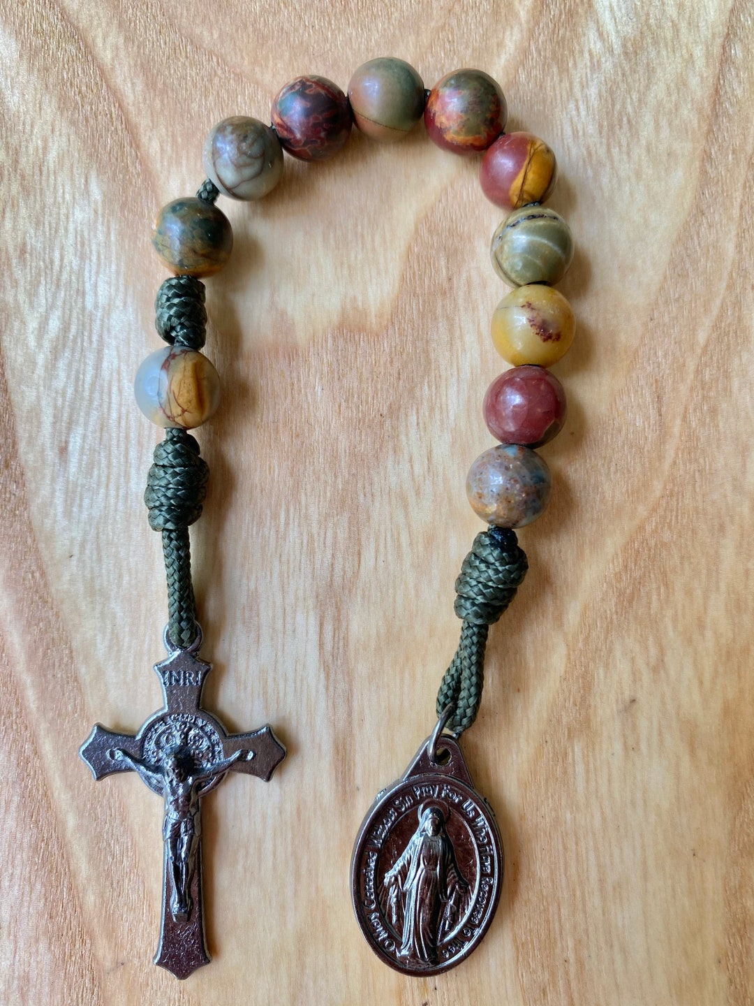 One Decade Rosary, Pocket Rosary, Catholic, Stone Beads, Handmade ...