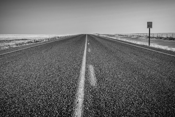 Lonely Empty Road Through The Flat Rural Desolate Canadian | Etsy