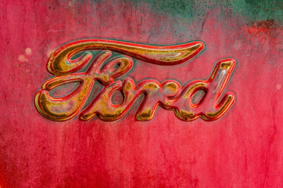 Close up Textures of the Retro Ford Font and Logo on A Rusty - Etsy