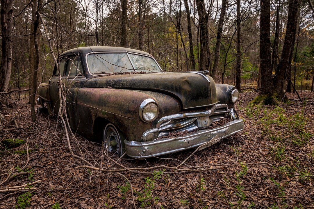 Rusty Old Vintage Classic Dodge Sedan in Weeds at A Rural Georgia ...
