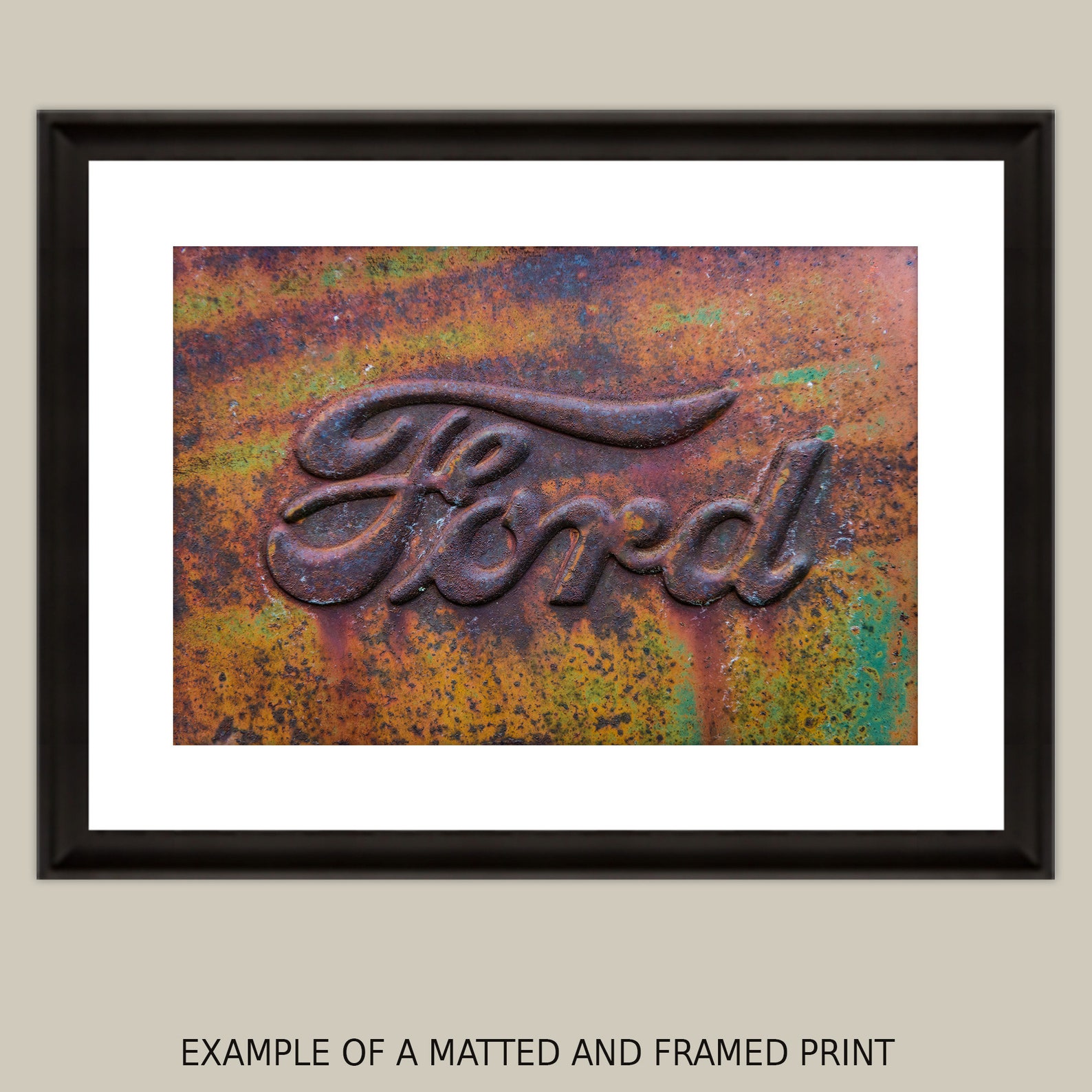 Close up Textures of the Retro Ford Font and Logo on A Rusty Old ...