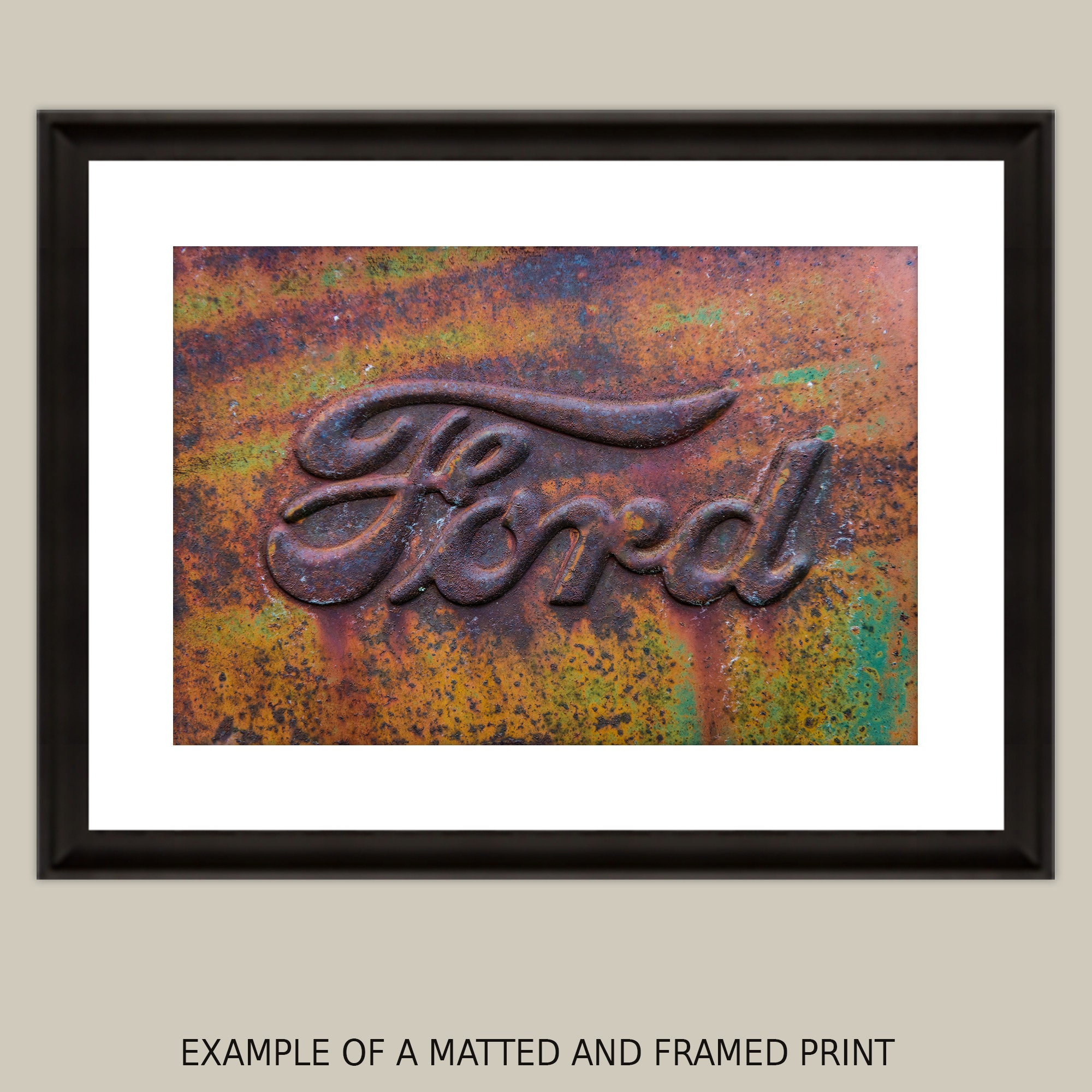 Close up Textures of the Retro Ford Font and Logo on A Rusty Old ...