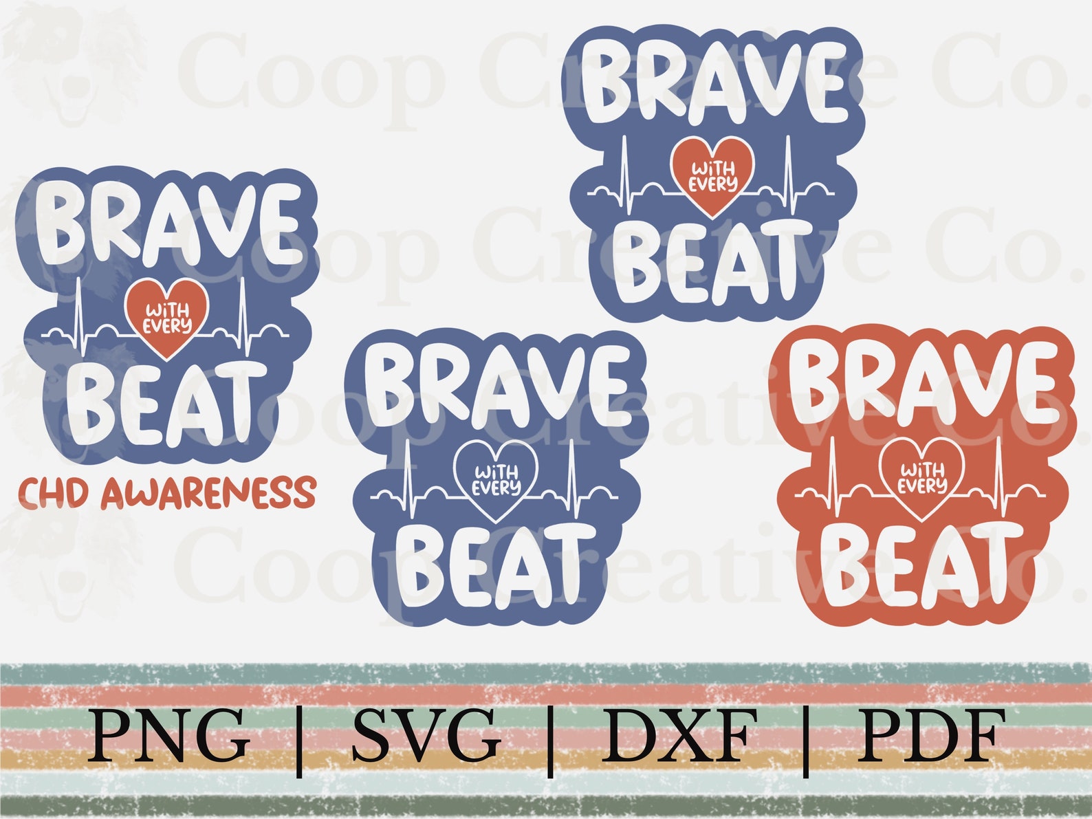 Brave with Every Beat CHD Awareness Graphic Congenital Heart | Etsy