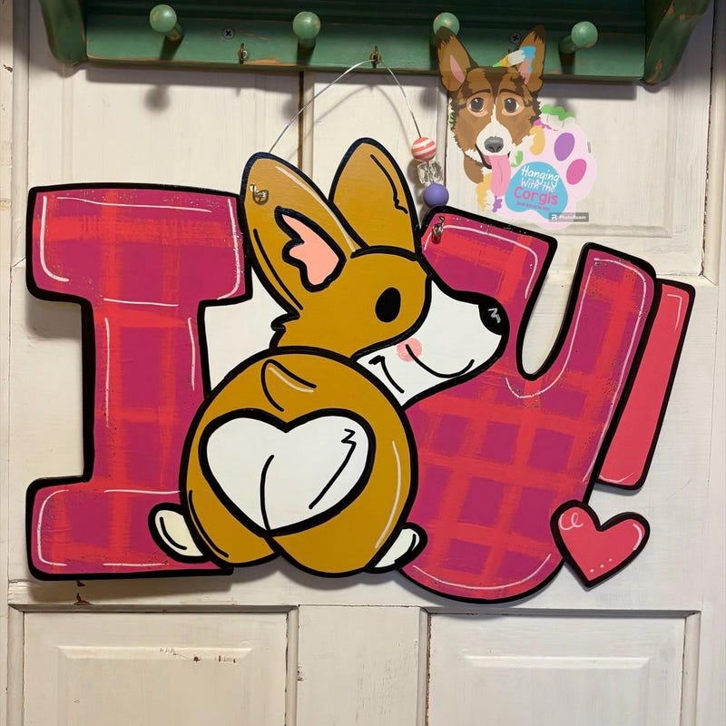 Door Hanger Corgi - Etsy