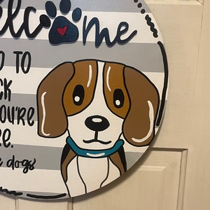 Dog Door Hanger, Dog Sign for Front Door, Dog Door Wreath, Dog Gift for ...