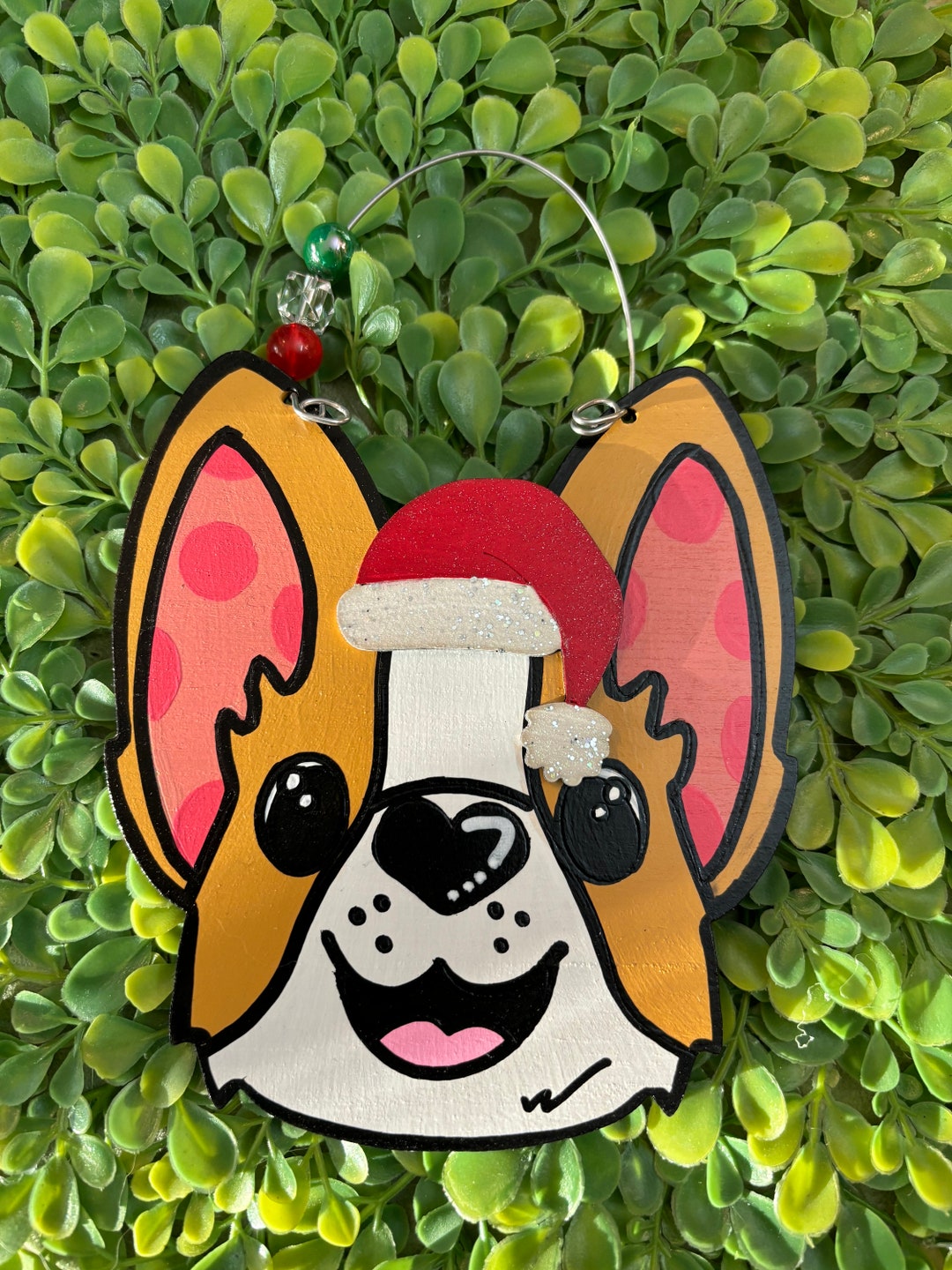 Corgi Santa Christmas Ornament, Corgi Gift for Her, Corgi Art, Dog ...