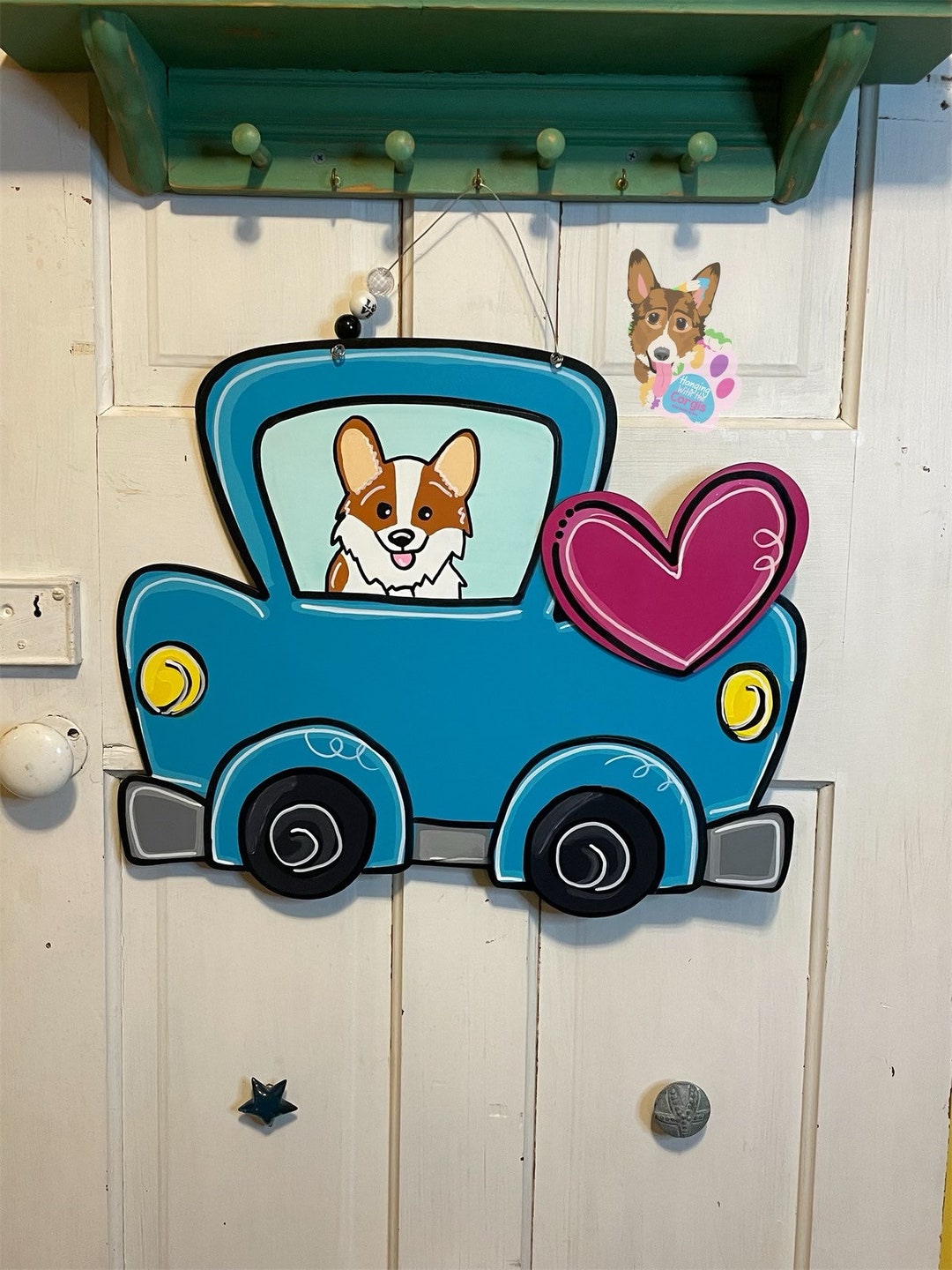 Corgi Truck Door Hanger Corgi Wreath Corgi Decor Corgi Art - Etsy
