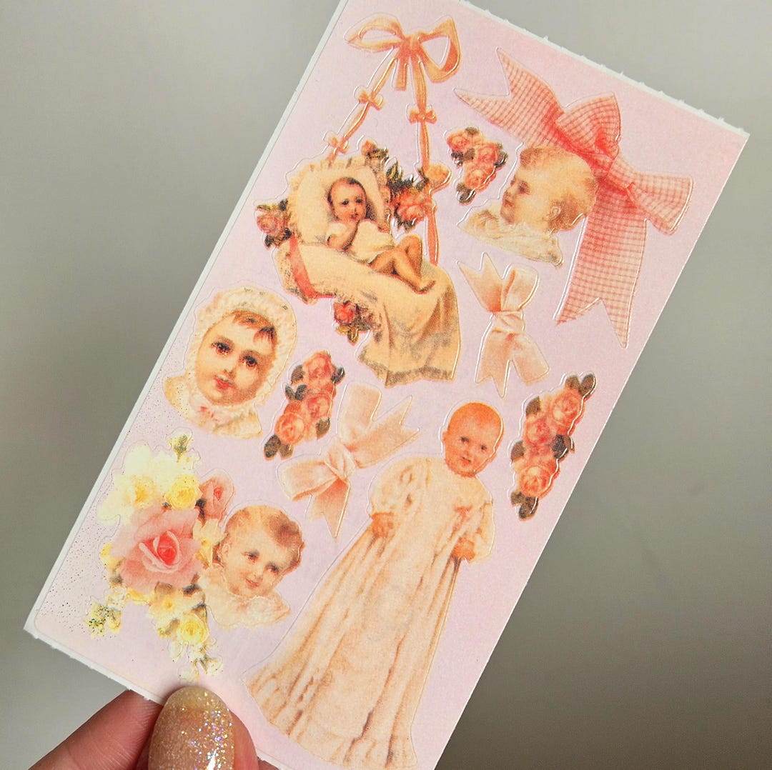 Frances Meyer Baby Girl Stickers: Pink, Pastel, Infant, Victorian (one ...