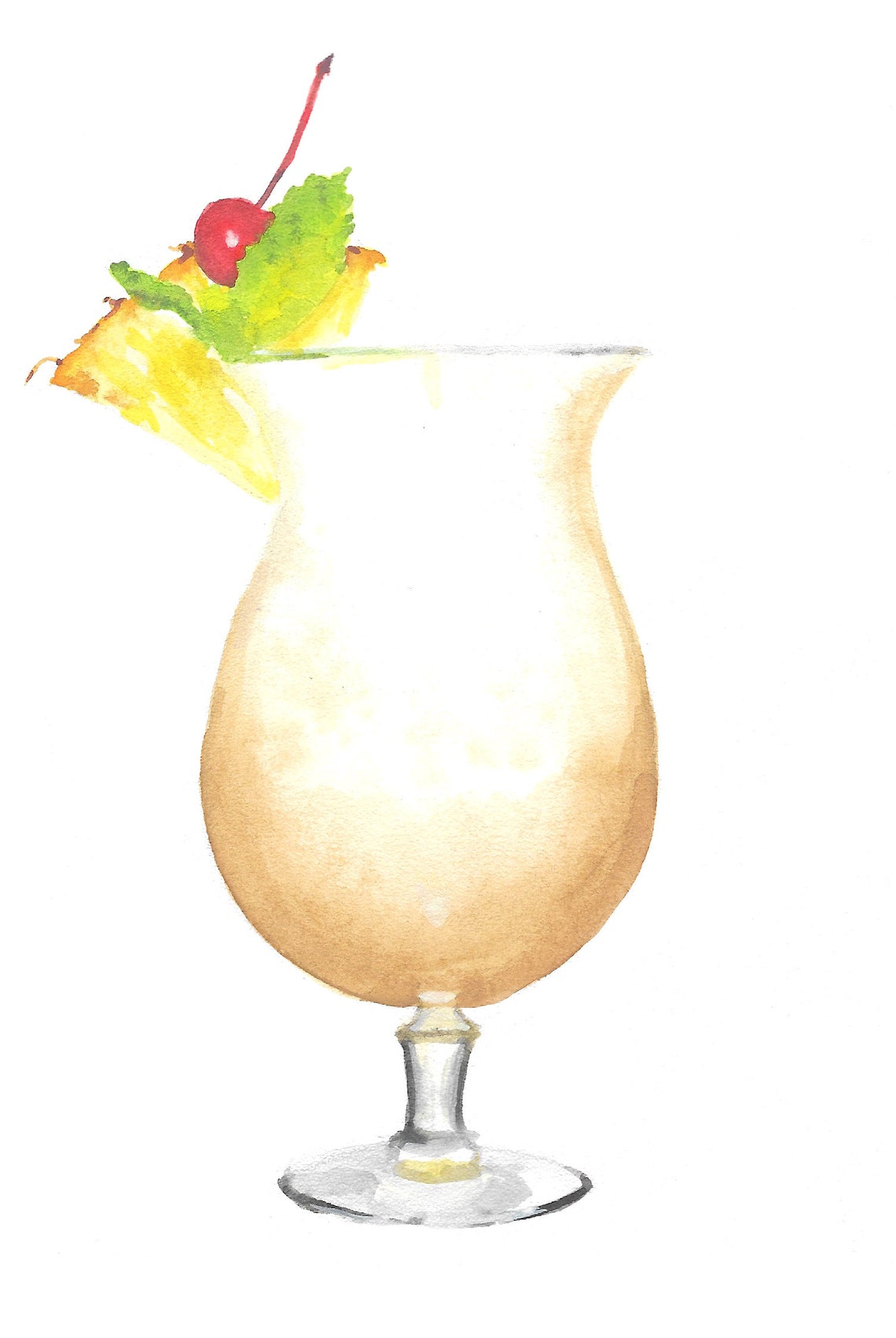 Pina Colada Cocktail Print, Retro Drink Poster, Vintage Style Wall Art ...