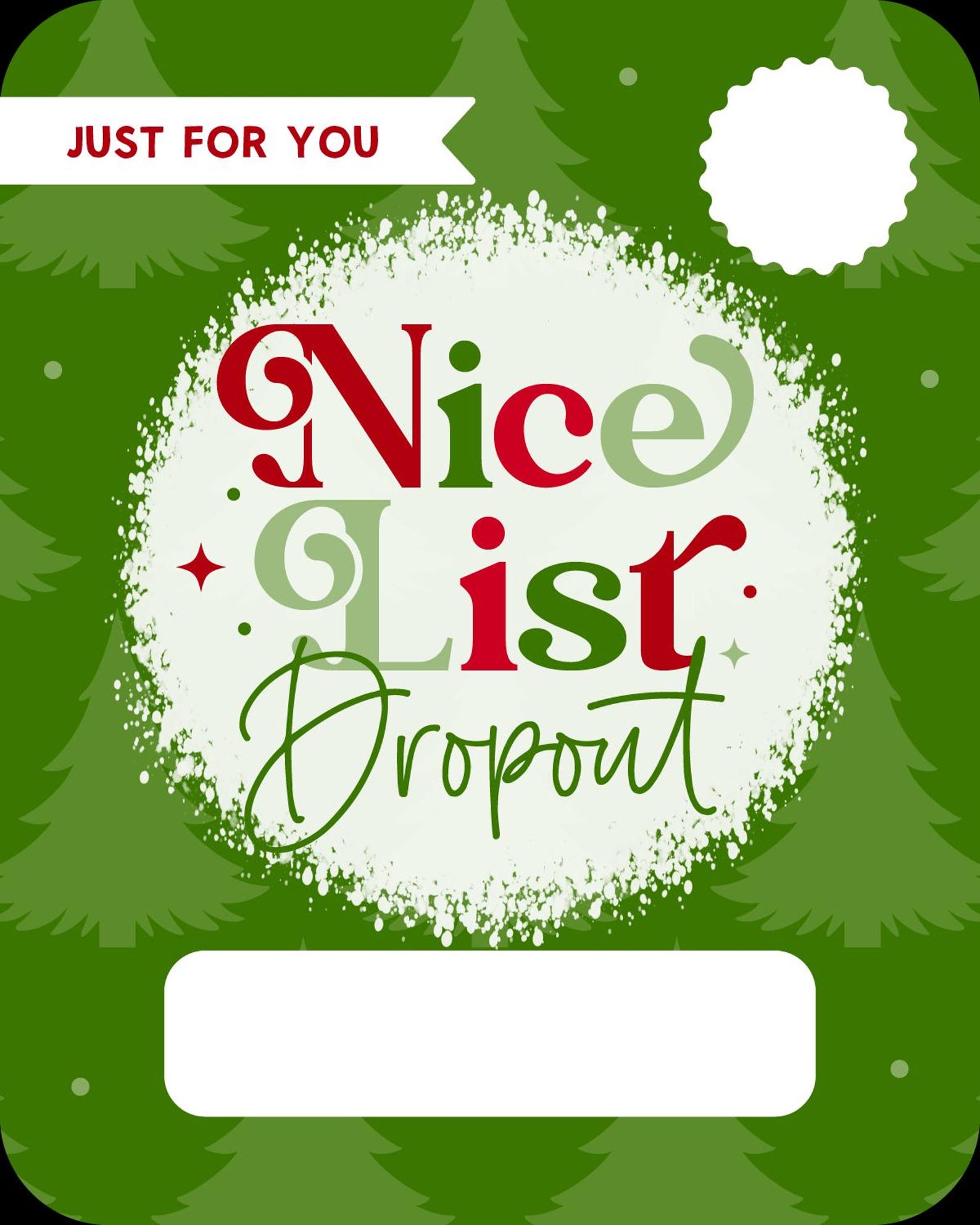 Nice List Dropout Money Card | Christmas Gift Money | Christmas Tree ...