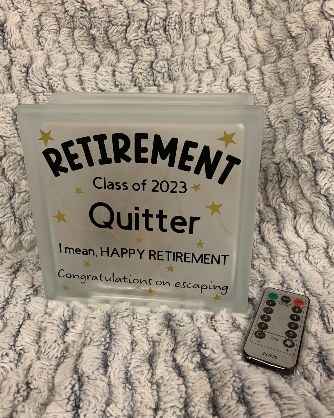 Retirement Glass Block Happy Retirement Lighted Glass - Etsy