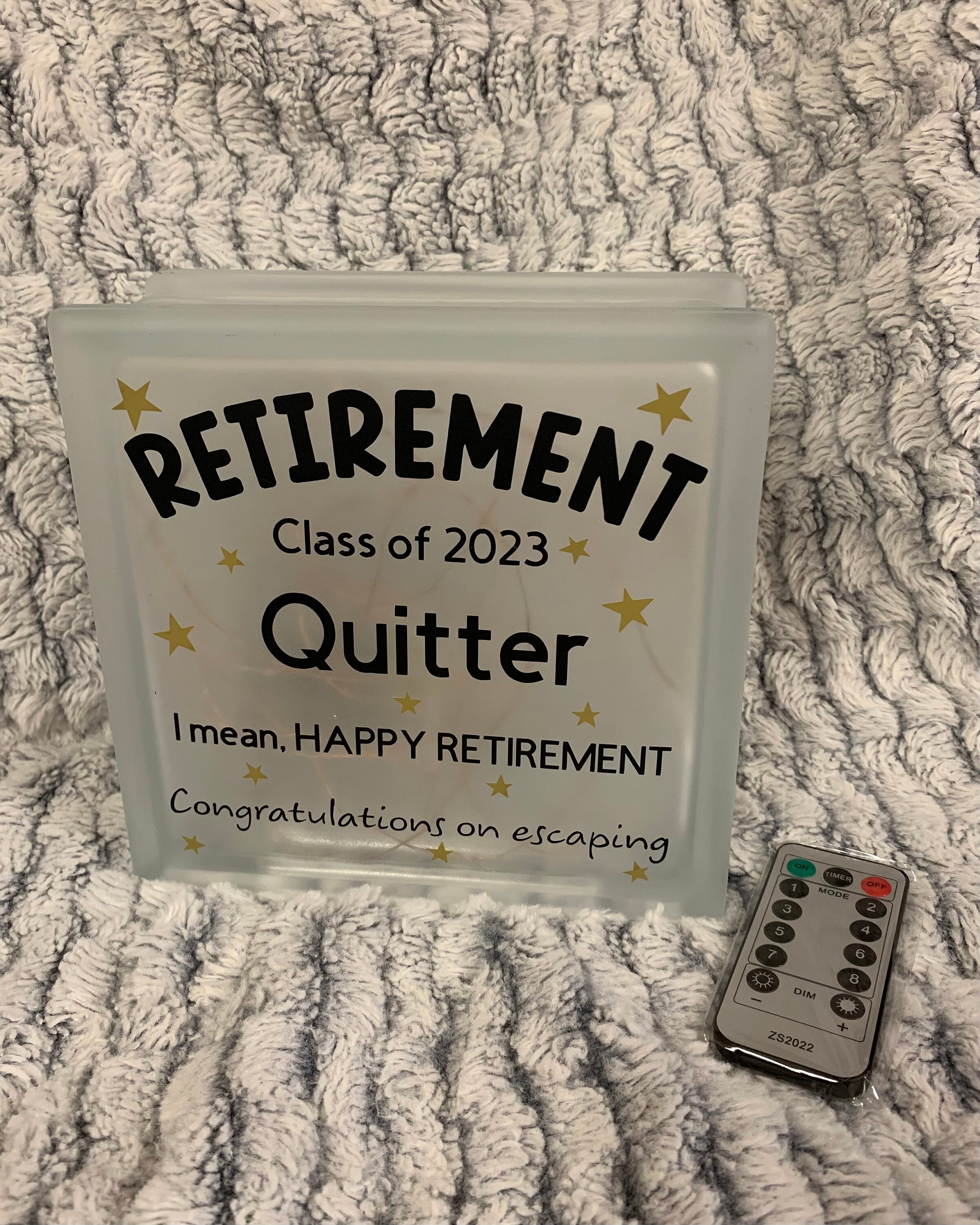 Retirement Glass Block Happy Retirement Lighted Glass - Etsy