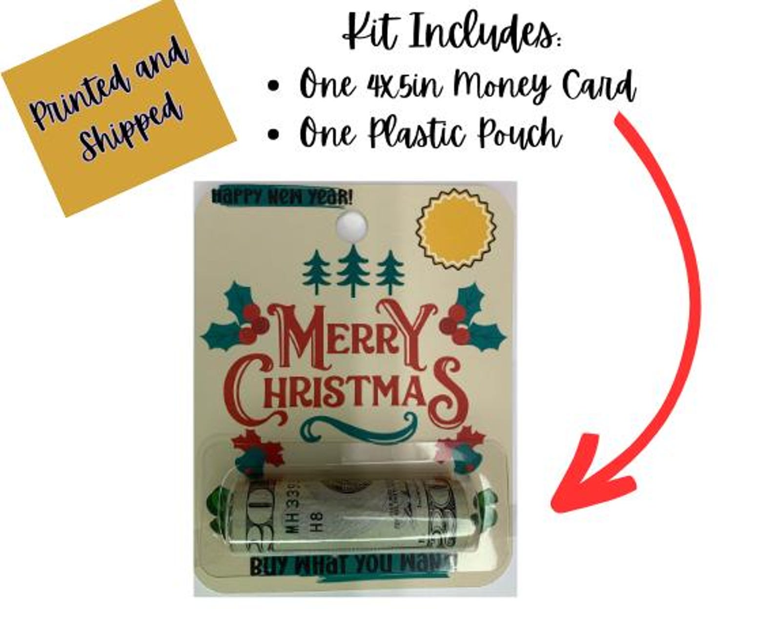 Merry Christmas Money Card | Christmas Gift Money | Christmas Tree ...