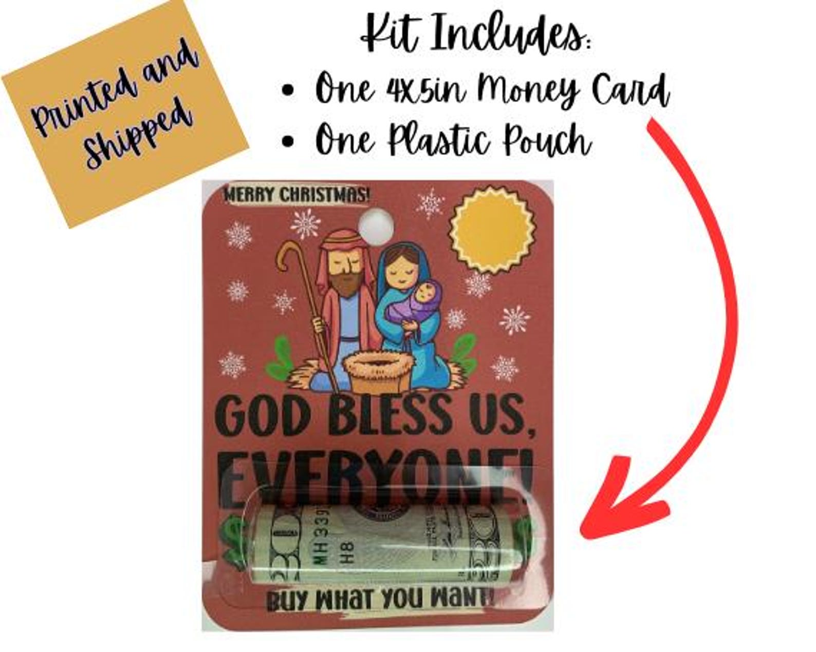 God Bless Us, Everyone Money Card | Christmas Gift Money | Christmas ...