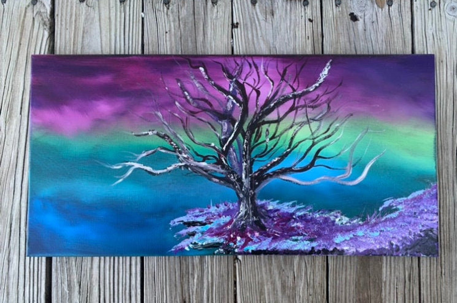 Rainbow's Edge 12x24 Acrylic Landscape Painting - Etsy