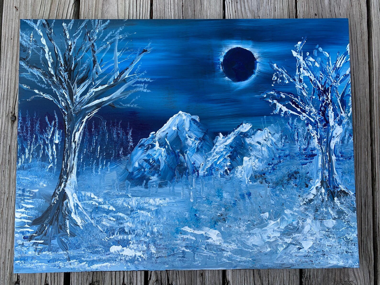 Blue Moon 18x24 Acrylic Landscape Painting - Etsy