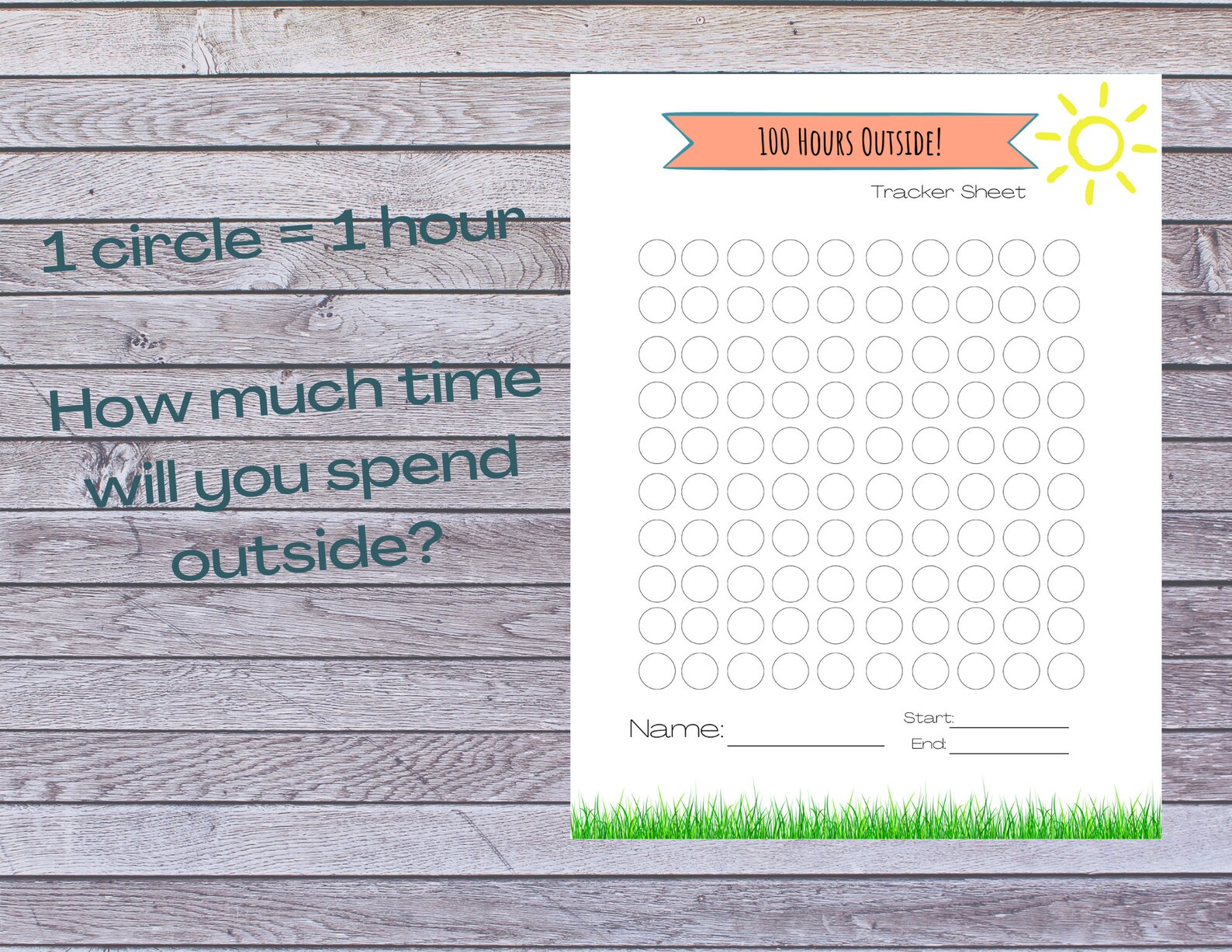 100 Hours Outside Time Tracker Time Outside Outdoor Kids Outdoor Time ...
