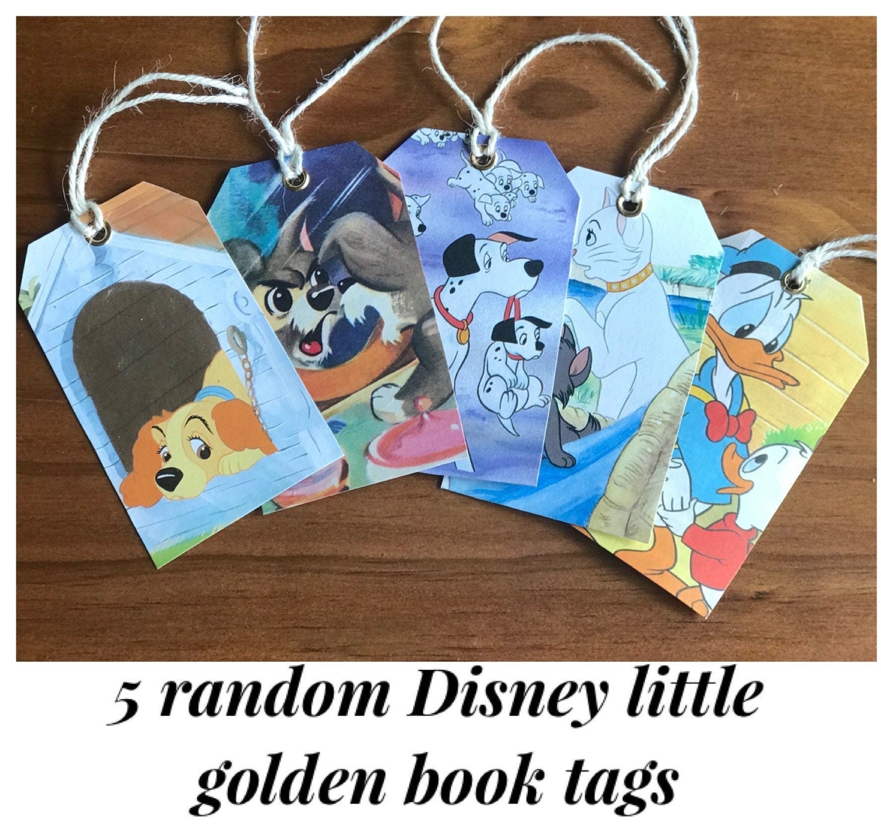5 Disney Little Golden Book Tags - Gift Tags - Journal Tags - Scrapbook ...