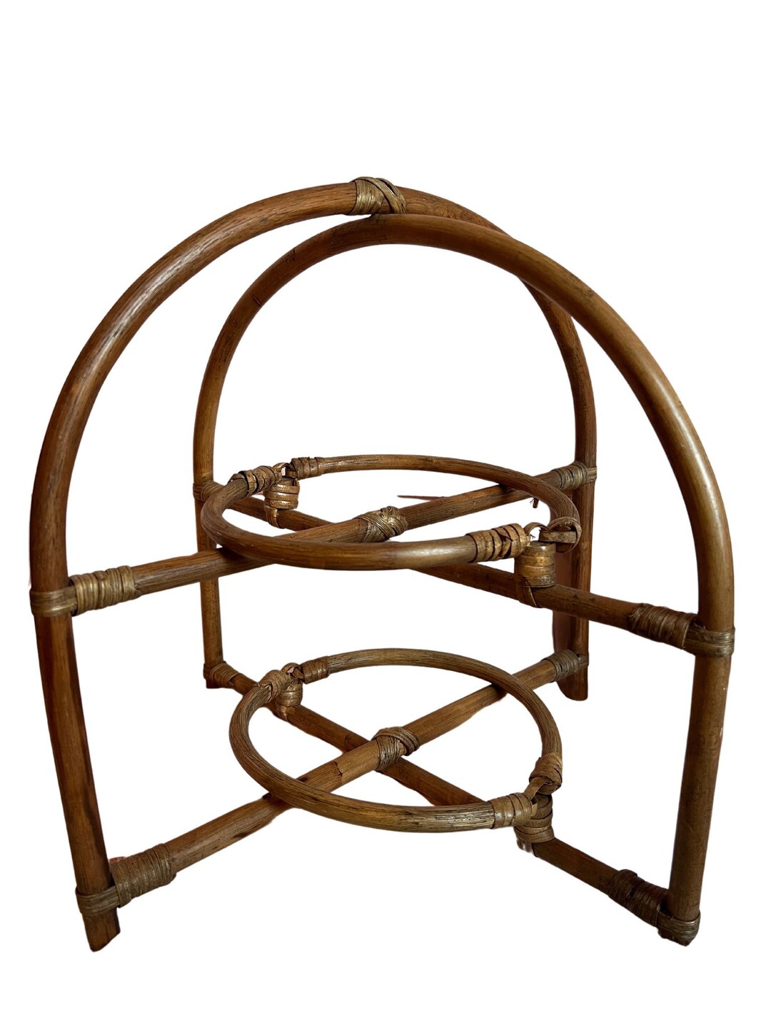 Vintage 1960s 1970s Rattan Serving Platter Buffet Kitchen Collapsible ...