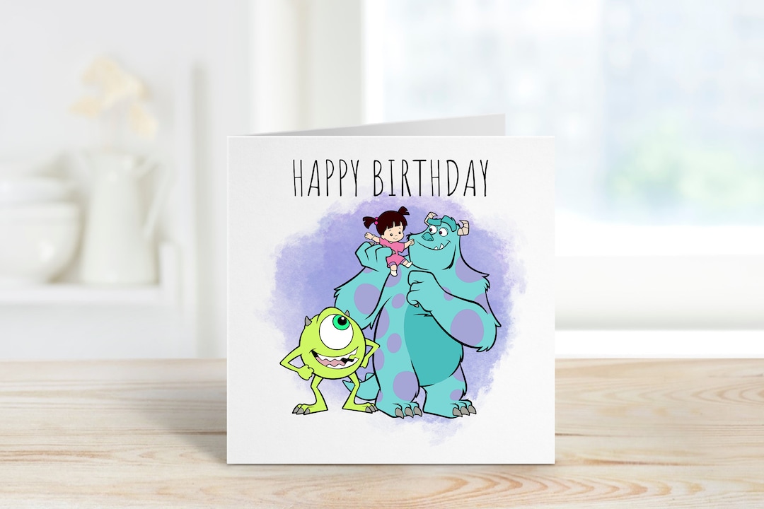Monsters Inc Birthday Card Cute Card Boy Occasion Friend Girl Family ...