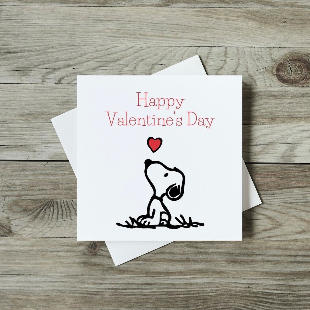 Snoopy Heart Valentines Day Card Cute Card Boyfriend Girlfriend Partner ...