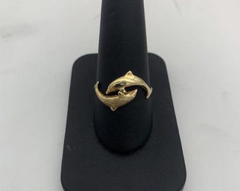14k Solid Gold Dolphin Ring - Etsy