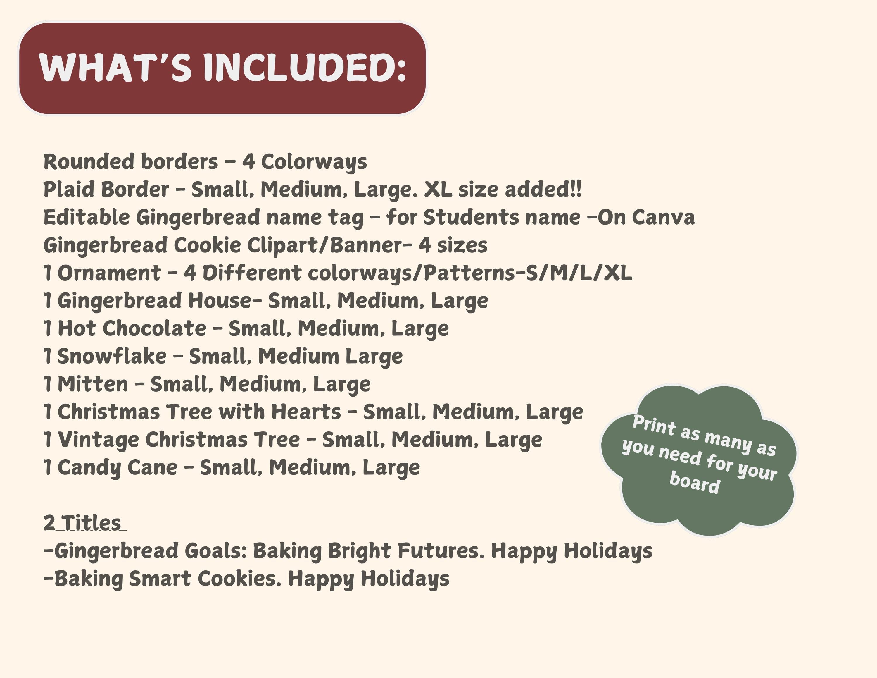 Christmas Gingerbread Classroom Bulletin Board Kit (digital Download ...