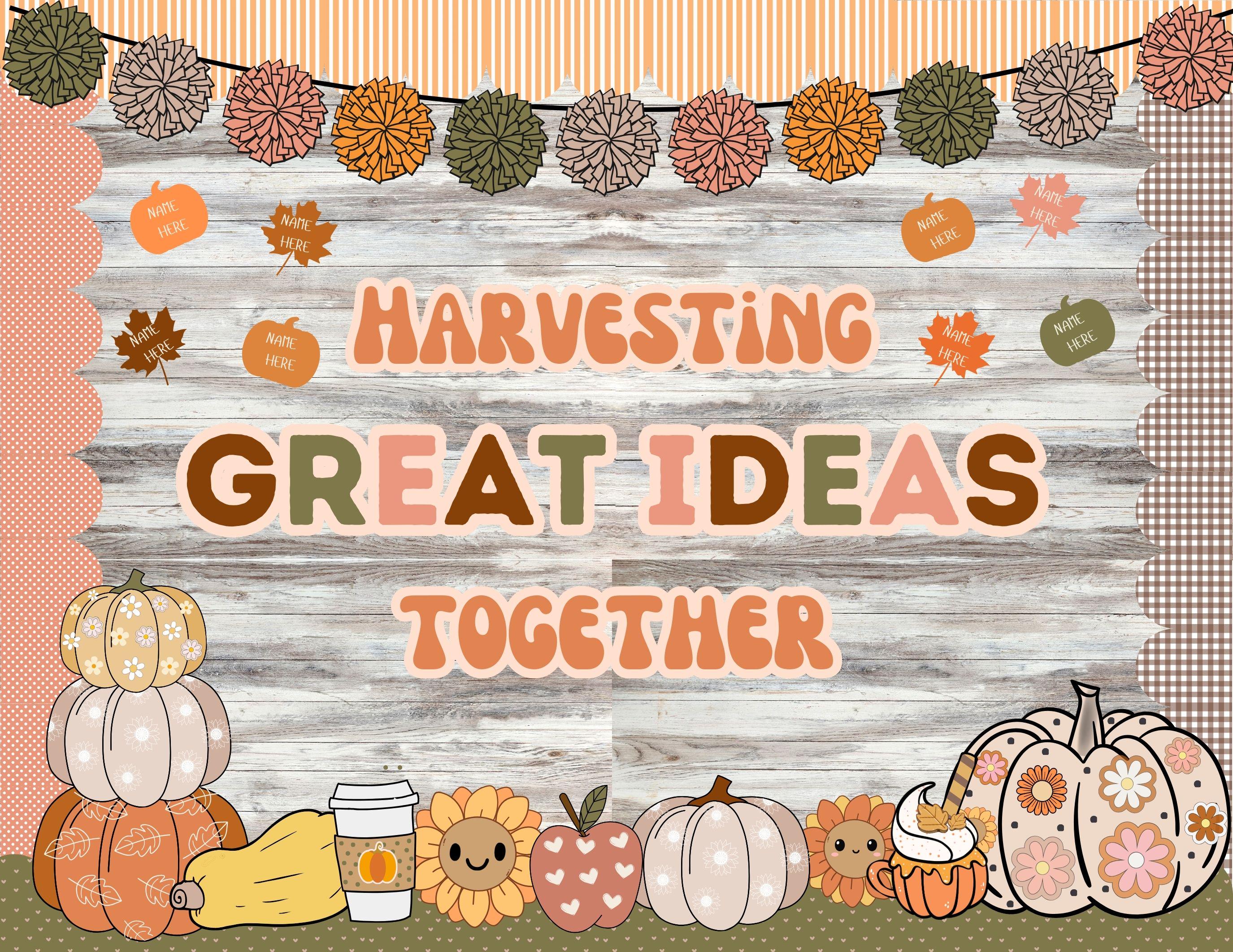 Harvesting Great Ideas Board | Fall Bulletin Board Kit | Pumpkin ...