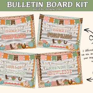 Cowboy Fall Bulletin Board Decor: Howdy Pumpkins Classroom Set (digital ...