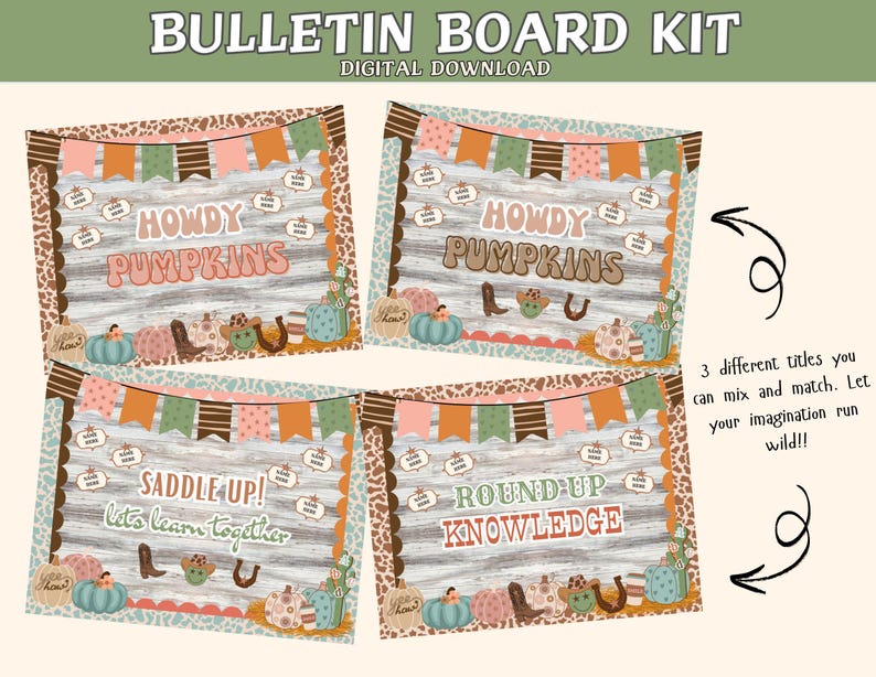 Cowboy Fall Bulletin Png, Western Classroom Decor, School Bulletin ...