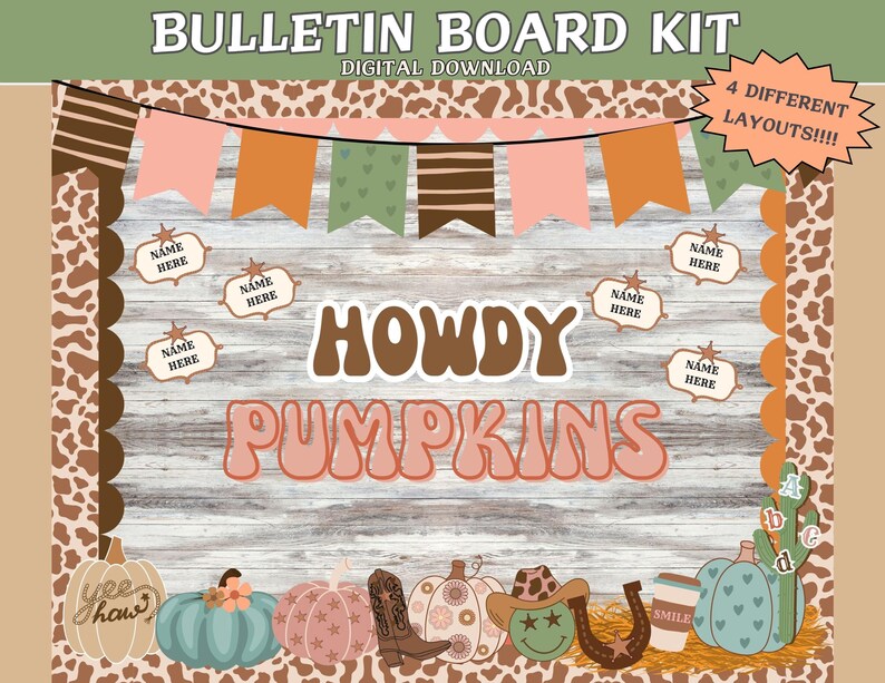 Cowboy Fall Bulletin Png, Western Classroom Decor, School Bulletin ...