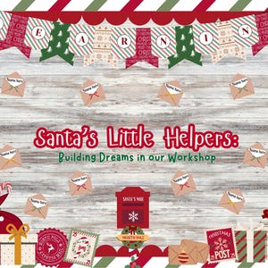 Santa's Workshop Christmas Bulletin Board Kit: Festive Classroom Decor ...