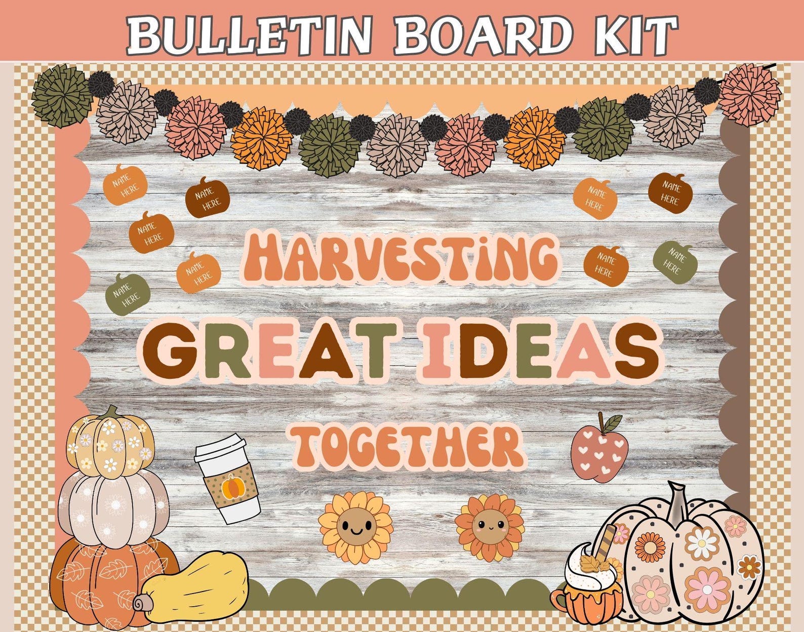 Harvesting Great Ideas Board | Fall Bulletin Board Kit | Pumpkin ...
