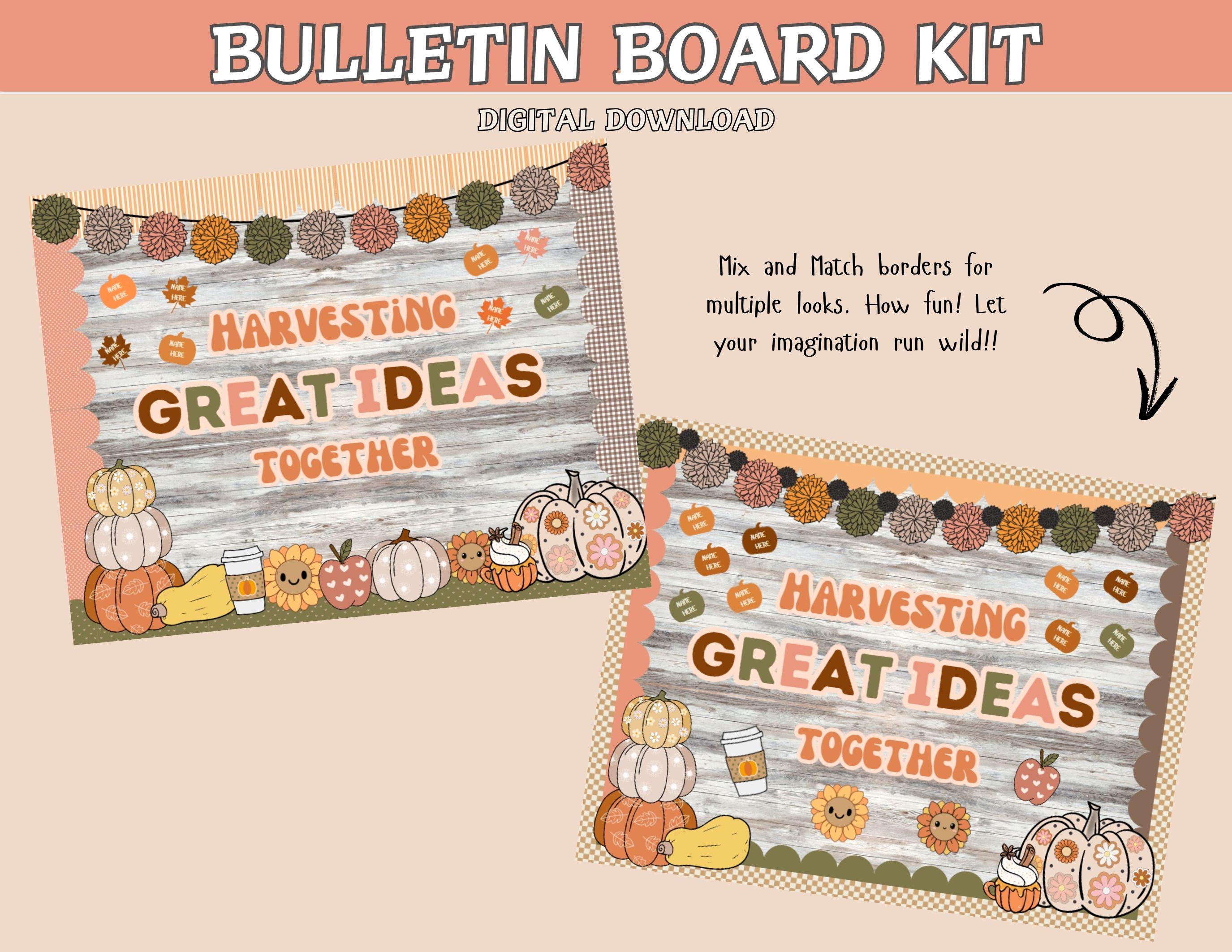 Harvesting Great Ideas Board | Fall Bulletin Board Kit | Pumpkin ...