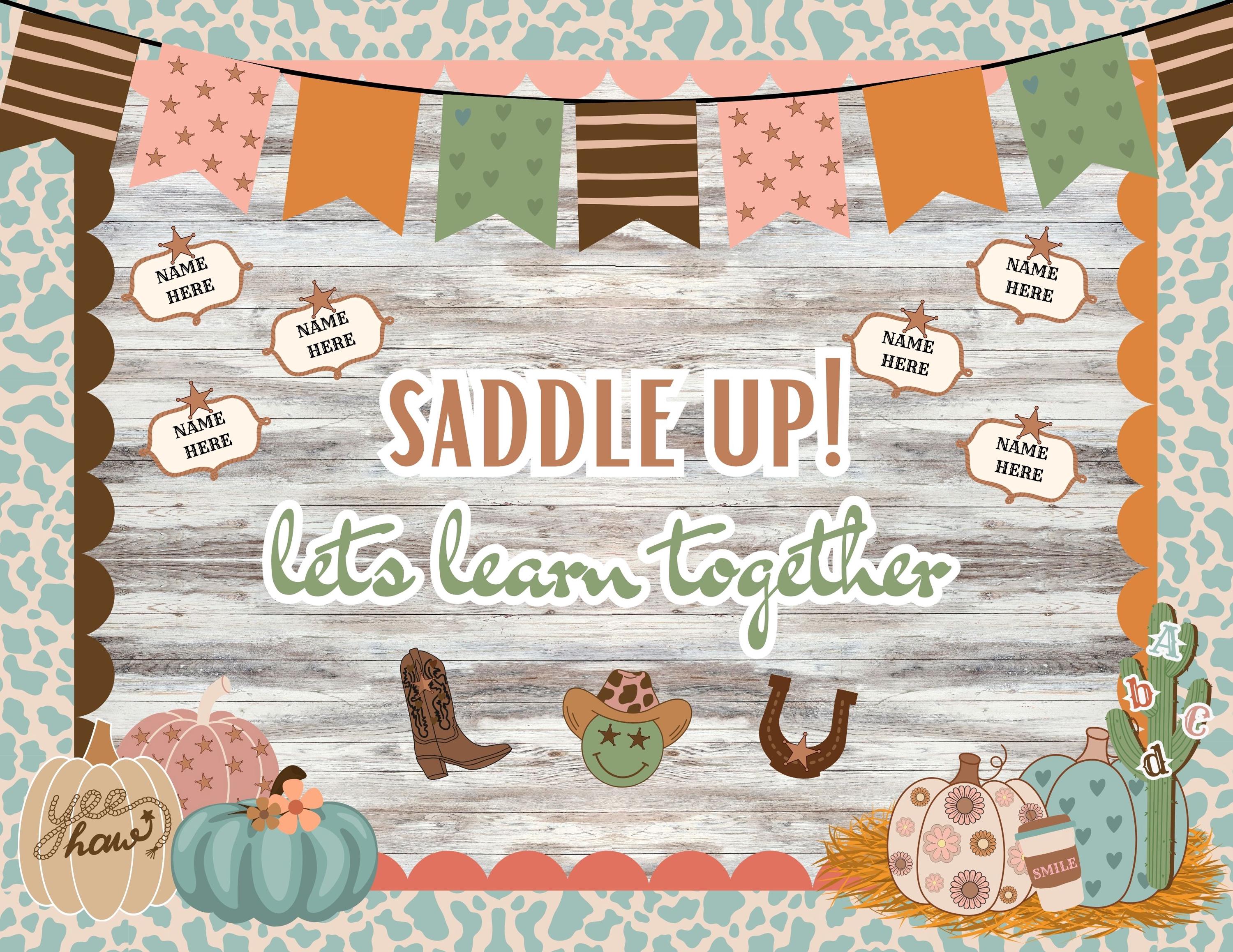 Cowboy Fall Bulletin Png, Western Classroom Decor, School Bulletin ...