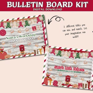 Santa's Workshop Christmas Bulletin Board Kit: Festive Classroom Decor ...