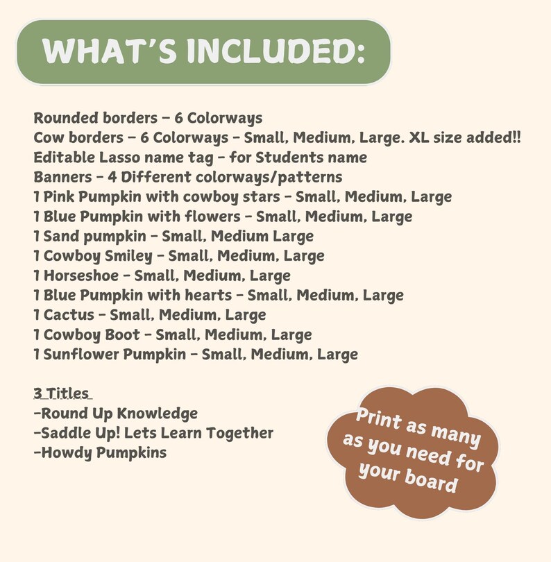 Cowboy Fall Bulletin Board Decor: Howdy Pumpkins Classroom Set (digital ...