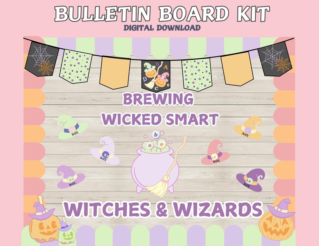 Halloween Bulletin Board Kit | Witches and Wizards Classroom Decor ...