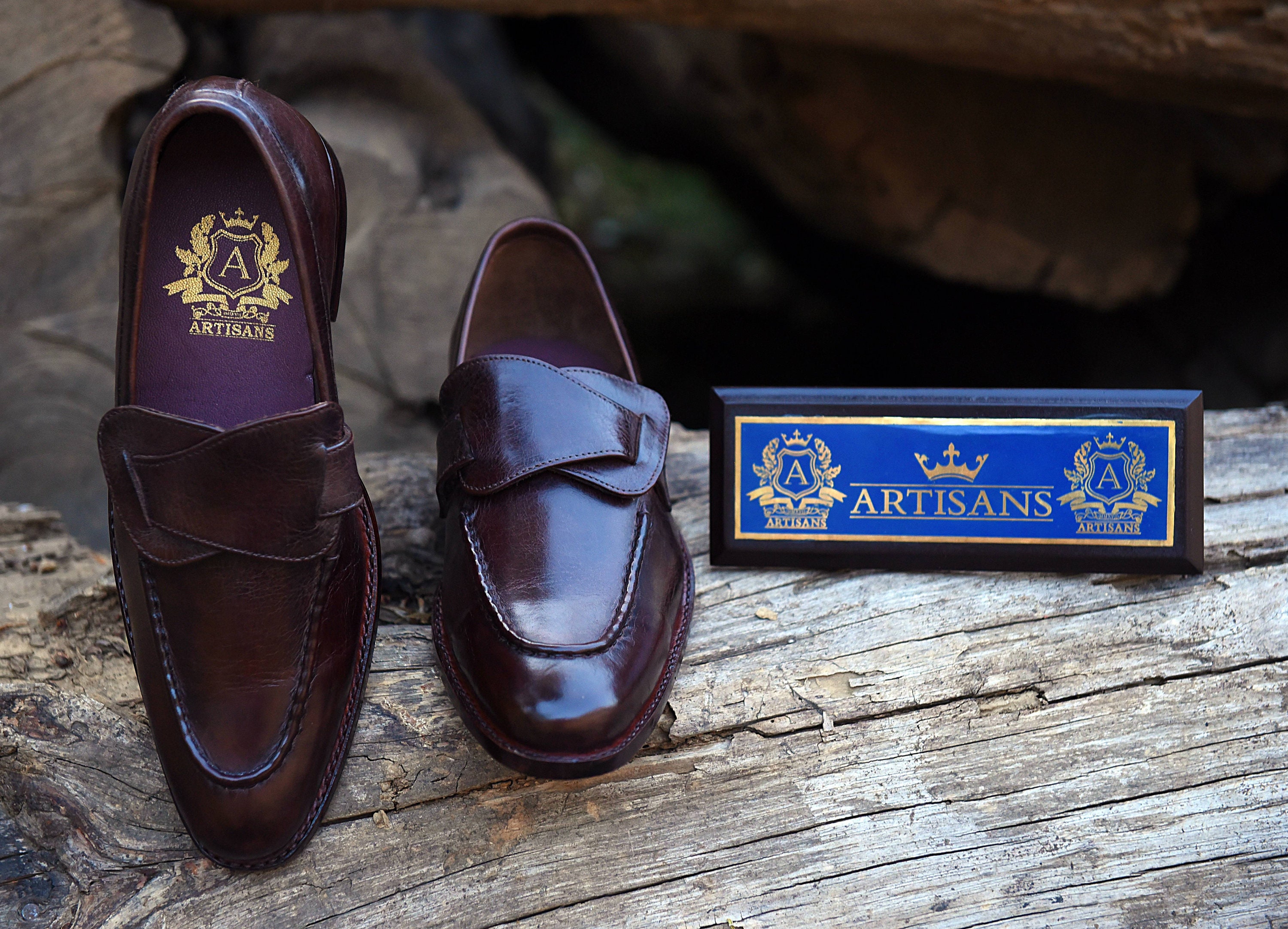 Luxury Dark Brown Butterfly Loafers - Handmade Loafers for Men - Etsy