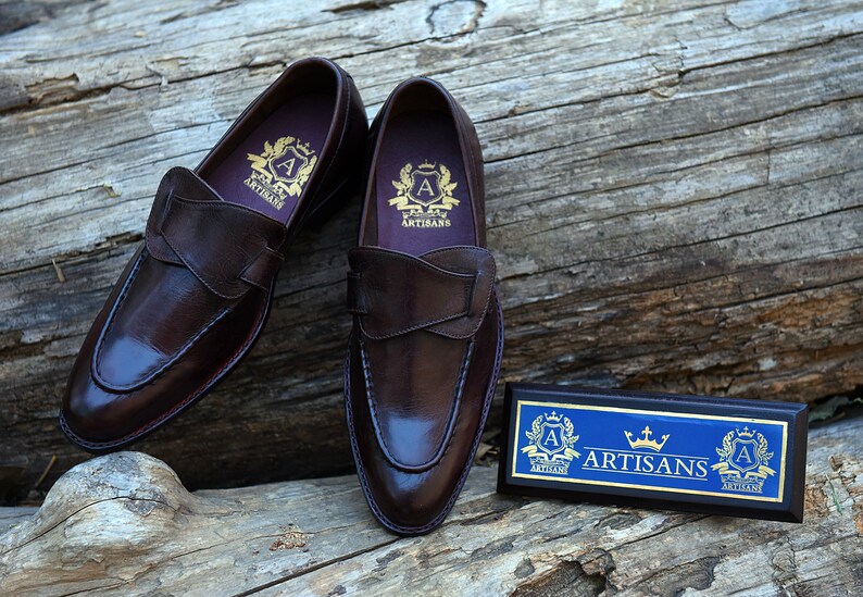 Luxury Dark Brown Butterfly Loafers - Handmade Loafers for Men - Etsy