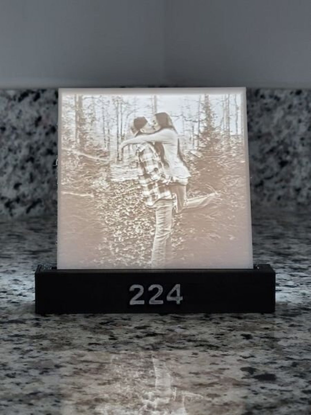 Personalized 3D Lithophane - Stand and Light Included Black/white - Etsy